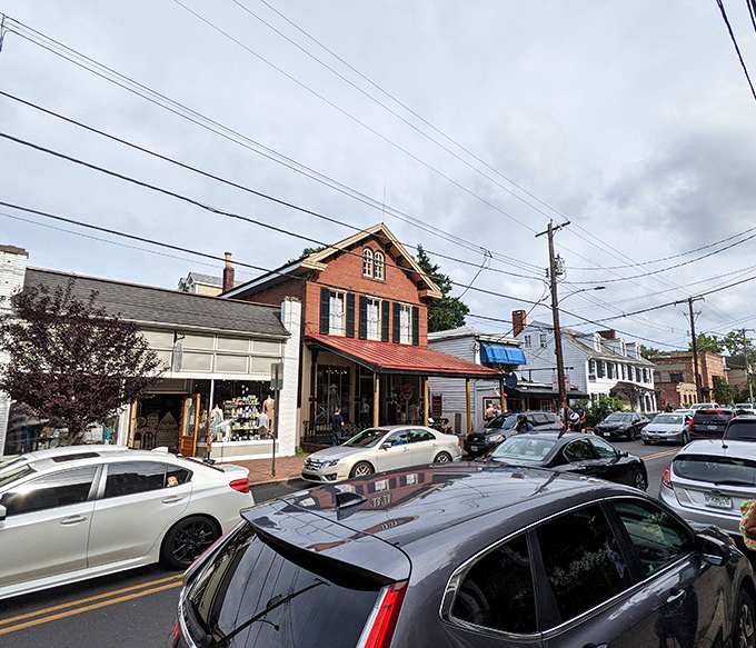Brick buildings and blue skies create New Hope's distinctive skyline, a perfect backdrop for making memories.