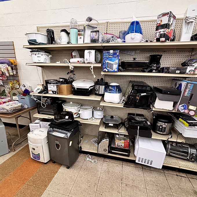 Kitchen gadgets galore – from bread makers to mysterious appliances that probably do something important.