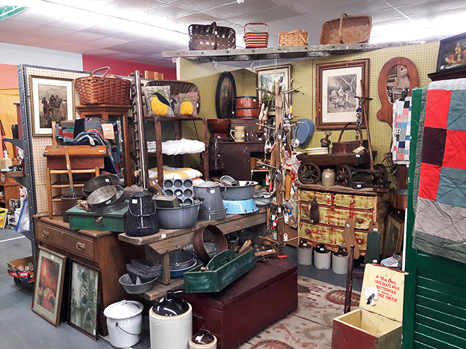 Cast iron paradise where kitchen workhorses from another era wait patiently for their chance to cook again.