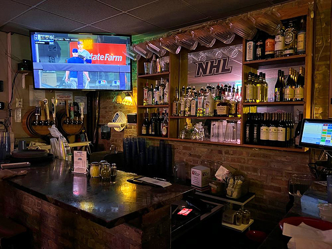 The bar at Pequod's&mdash;where strangers become friends over shared pizza opinions and the bartenders know exactly when you need another round.