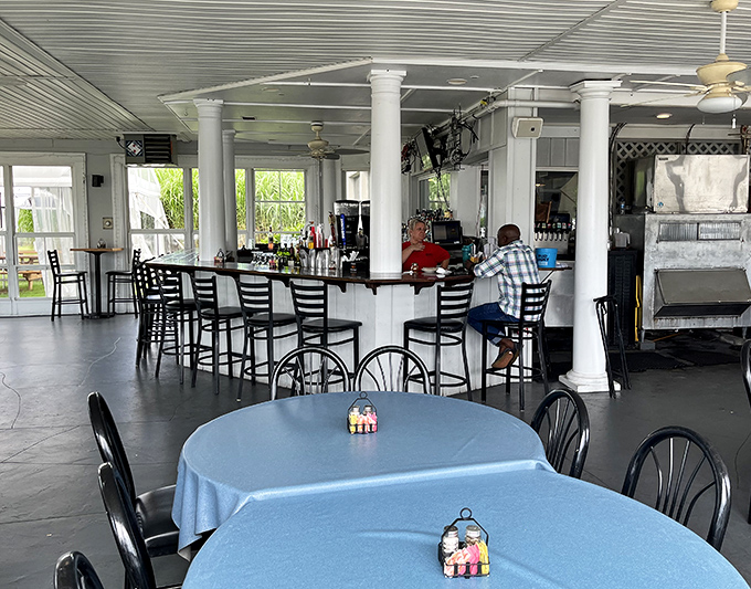 The bar where locals and visitors alike swap fishing tales and clink glasses. An Orange Crush here is practically mandatory.