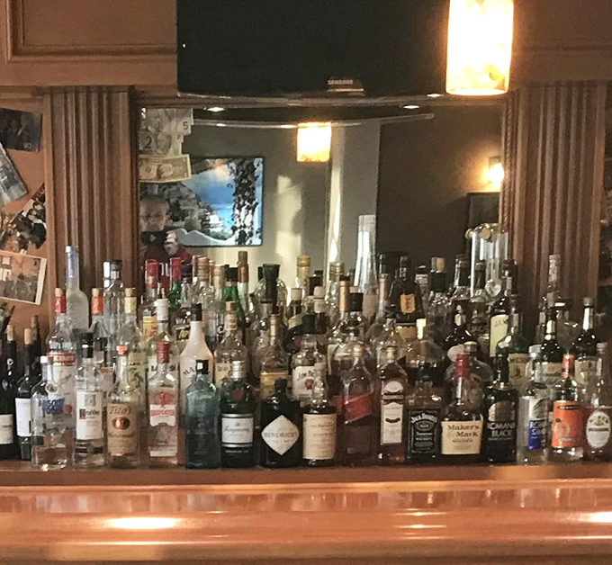 A bar stocked better than most people's retirement portfolios&mdash;liquid assets you can actually enjoy now.