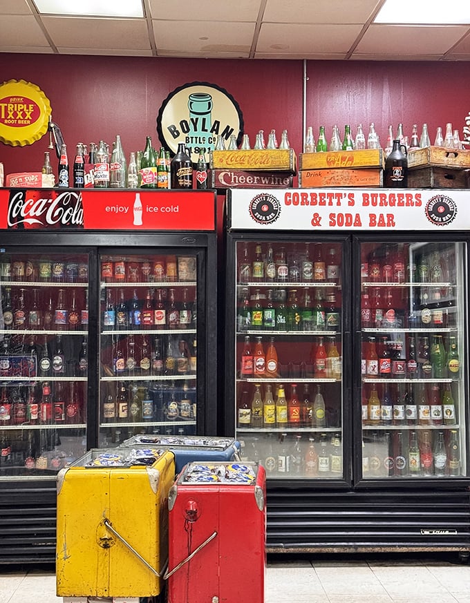 The "Soda Bar" part of the name isn't kidding&mdash;a rainbow of bottled nostalgia awaits, from Cheerwine to craft root beers.