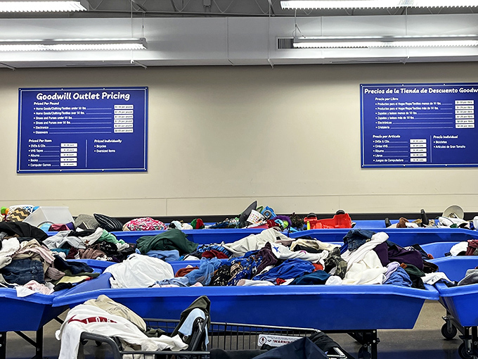 The famous blue bins&mdash;thrift store treasure chests where the bold and gloved go prospecting for gold among the everyday.