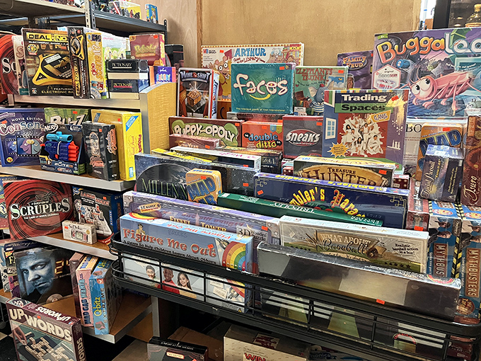 Board game bonanza! Before Netflix binges, families gathered around these boxes for heated battles of Monopoly and Scrabble.