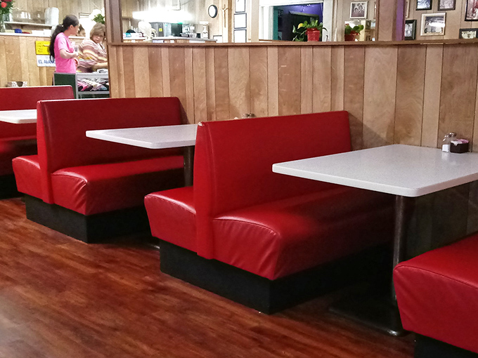 Red vinyl booths – where countless Texans have leaned back after a satisfying meal and whispered, "I'm so full, but maybe dessert?"