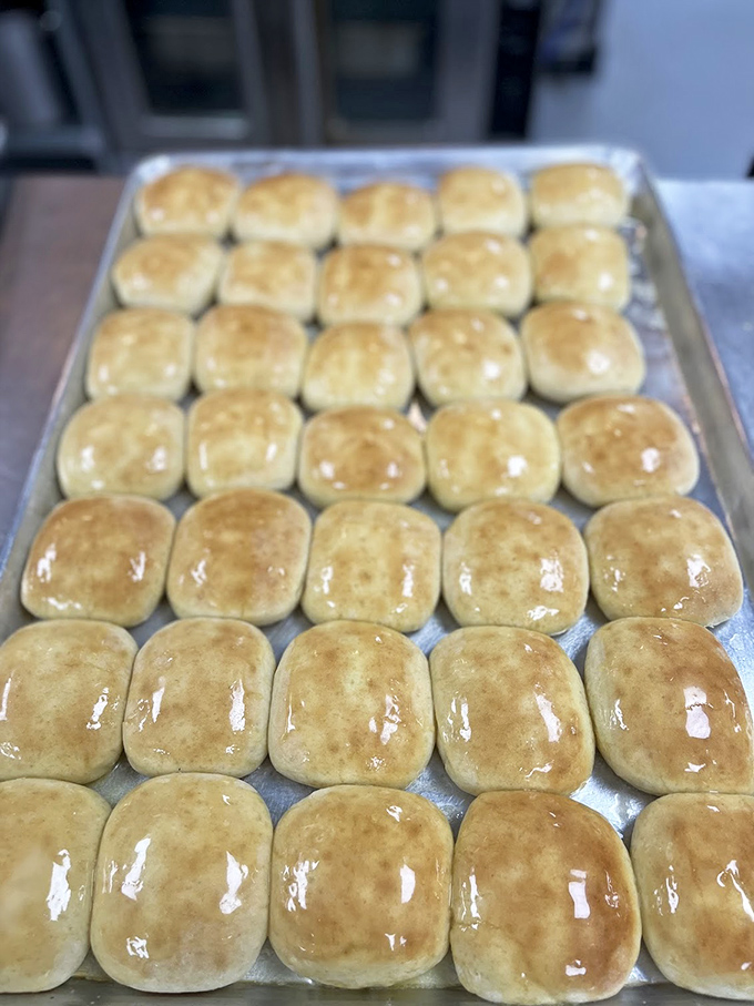 Pillowy squares of bread waiting for their barbecue destiny. Carb-counters look away&mdash;some temptations are worth surrendering to.