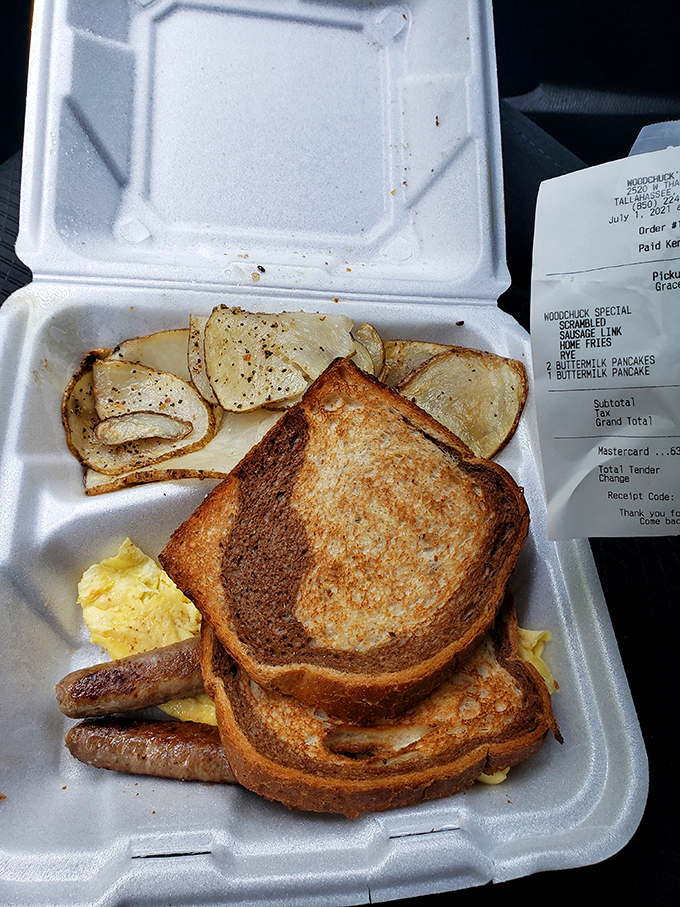 A breakfast spread in a to-go container that somehow feels more satisfying than any fancy brunch plate.