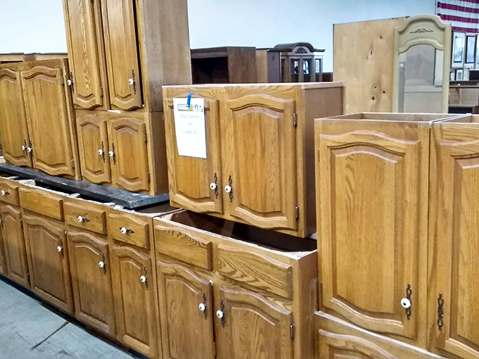 Cabinet doors lined up like soldiers of home improvement, ready to transform your kitchen from drab to fab.
