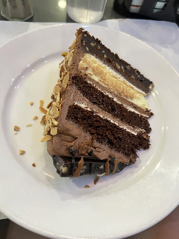 This isn't just chocolate cake&mdash;it's a towering monument to cocoa, with layers that deserve their own geological study.