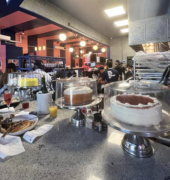Cake for breakfast? The display of tempting desserts suggests that at The Breakfast Boys, the answer is always an enthusiastic "Why not?"