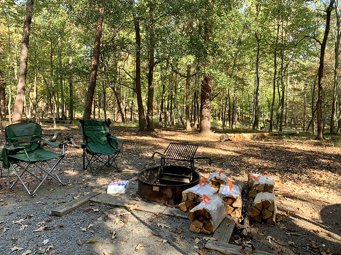 S'mores central and story headquarters. Every great camping trip revolves around a well-prepared fire ring and comfortable chairs for evening relaxation.