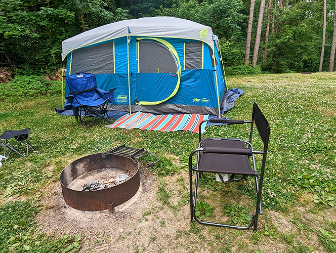 Camping: where "roughing it" means your coffee isn't from a barista, but the morning view makes Starbucks seem tragically indoor.