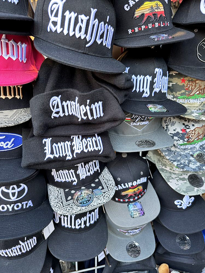 SoCal pride on display! These caps aren't just headwear&mdash;they're wearable declarations of neighborhood loyalty.
