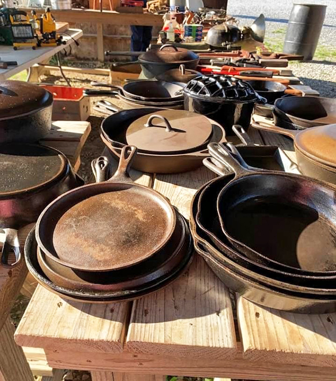 Cast iron heaven! These seasoned pans have cooked thousands of meals and are ready for thousands more&mdash;they'll still be frying chicken when we're long gone.