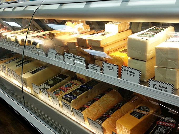 A cheese selection that would make Wisconsin nervous. Each block practically begging to star in your next grilled cheese masterpiece.