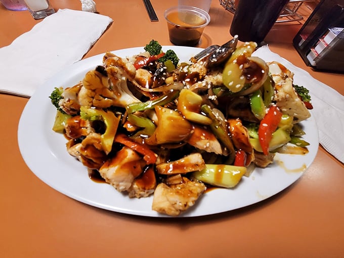 This stir fry isn't messing around &ndash; a colorful riot of vegetables and chicken that would make any takeout joint nervously look over its shoulder.