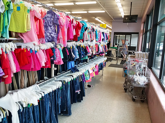 Tiny fashionistas find their runway looks here. The vibrant colors pop brighter than a toddler's birthday party balloon display.