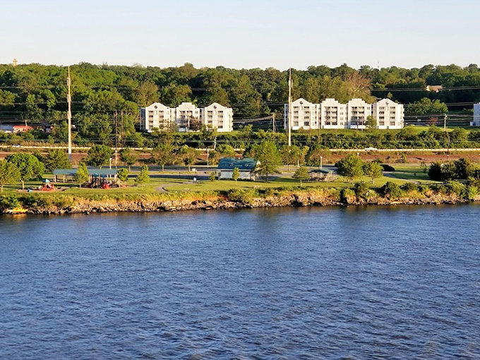 Riverside living with a park as your front yard. Some neighbors are quieter than others&mdash;the Delaware River rarely complains about your music.