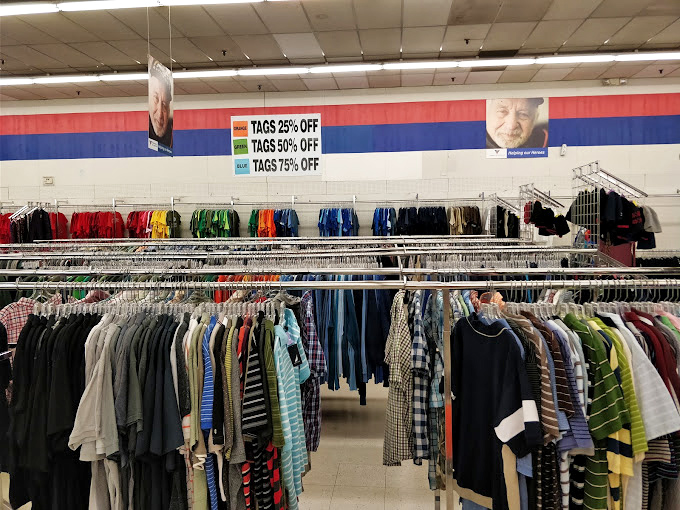 Color-coded clothing heaven. The organizational system here would make Marie Kondo weep tears of minimalist joy.