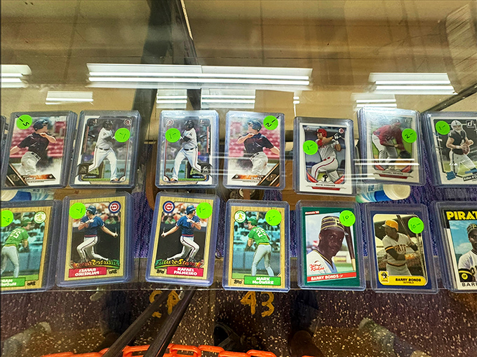 Baseball cards under glass&mdash;each one a time capsule of summer afternoons, transistor radios, and dreams of making it to the big leagues. 