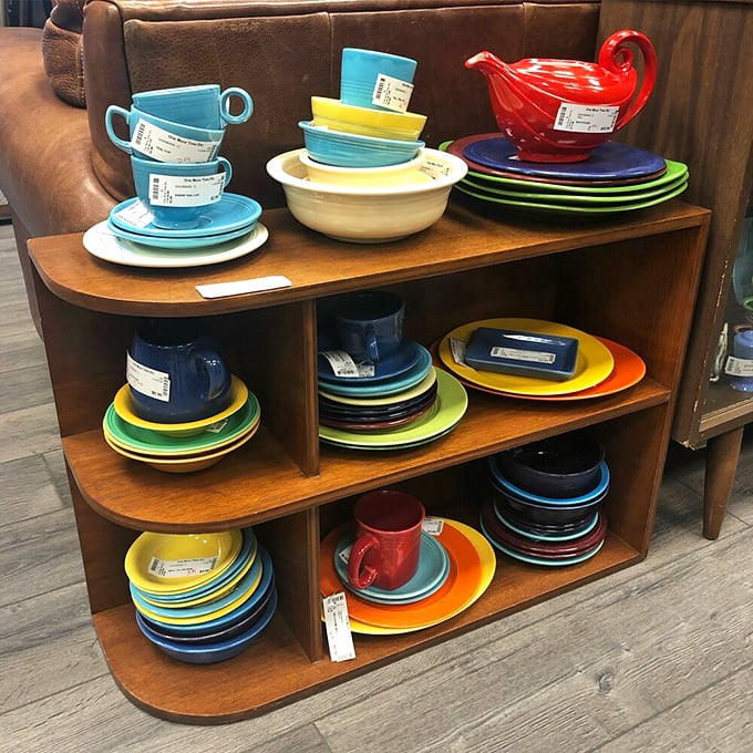 A rainbow of vintage Fiestaware that would make your grandmother swoon. These cheerful dishes have brightened countless family meals since long before "pop of color" was a design term.