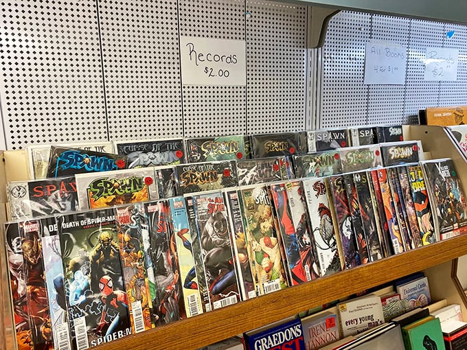 Comic book collectors, rejoice! Yesterday's entertainment becomes today's collectibles, all without the inflated prices of specialty shops.