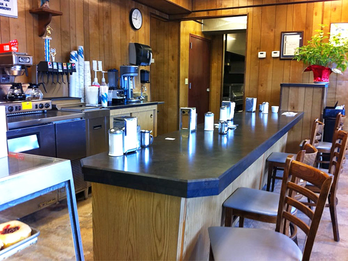 The counter where regulars have been solving the world's problems over coffee for decades. Some political careers were probably launched here.