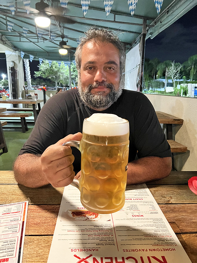 The universal expression of beer happiness&mdash;a proper German stein, filled to the brim, creating memories that last longer than the foam.