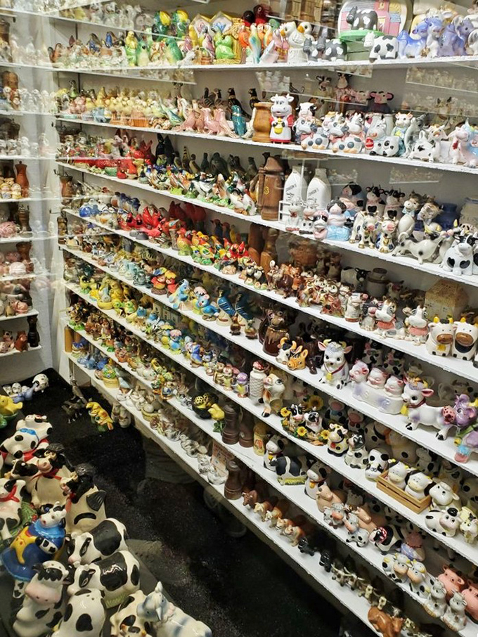 The animal section features hundreds of critters transformed into seasoning vessels. Who wouldn't want a cow dispensing pepper from its, well, you know.