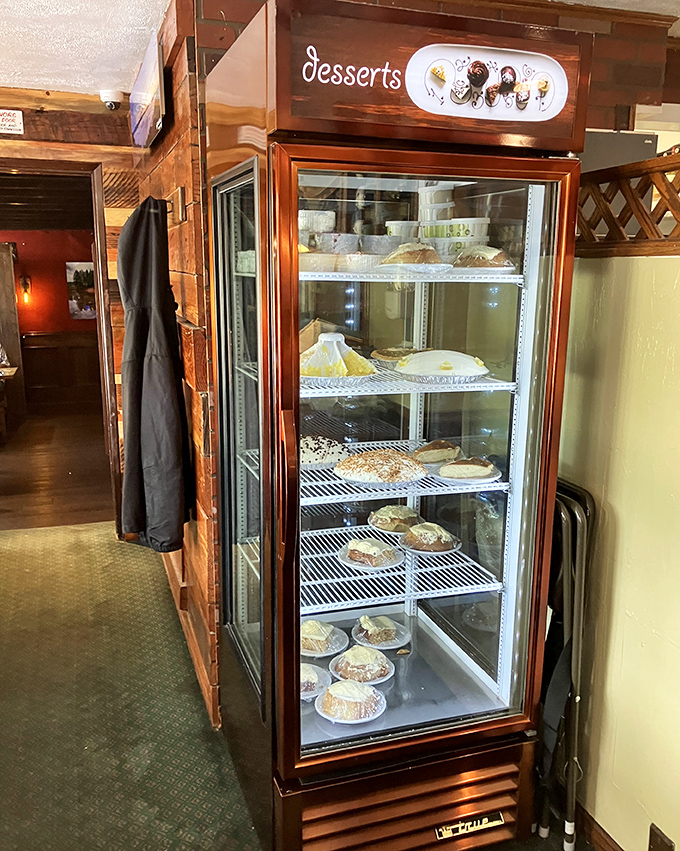 The dessert case&mdash;where willpower goes to die. Each pie represents a different way to justify having dessert before dinner.