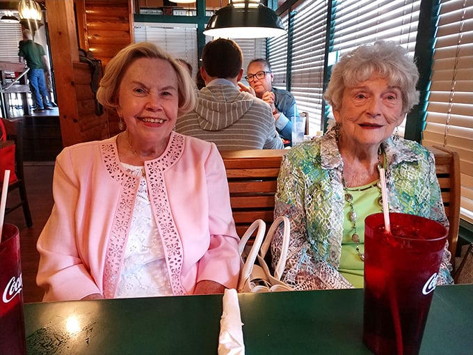 Longtime patrons enjoying the simple pleasure of good company and better food. These ladies have probably settled world problems over countless barbecue meals.