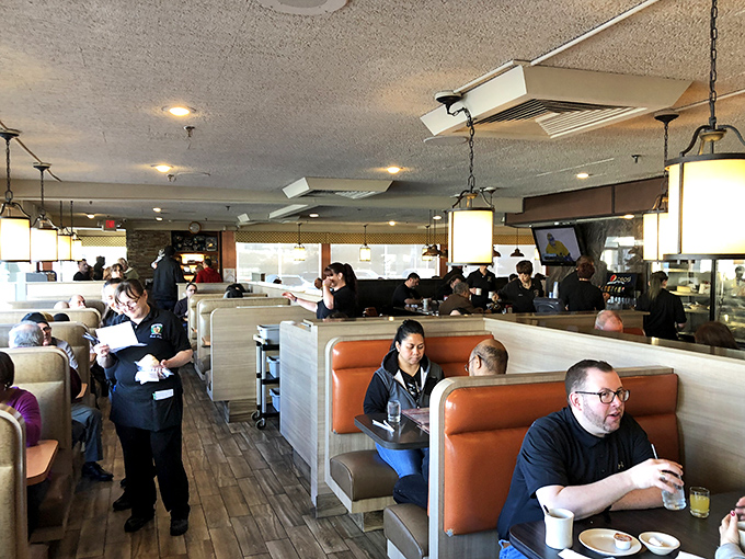 The bustling dining room hums with the energy of servers weaving between booths, delivering plates that will soon spark joy and satisfy cravings.