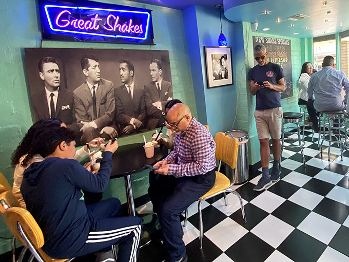 Fellow shake enthusiasts in their natural habitat, proving that happiness really can be found at the bottom of a cup.