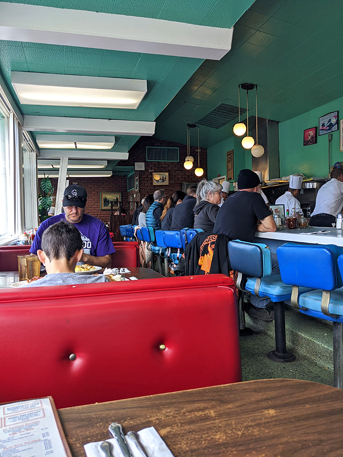 Real people enjoying real food in a real diner - this is America at its finest.