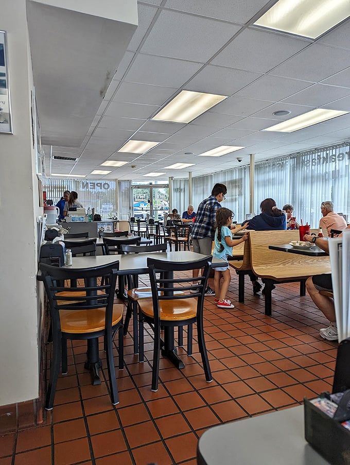 A typical morning at Ted's&mdash;families and regulars creating that perfect diner symphony of clinking silverware and friendly chatter.
