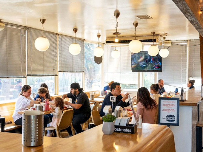 The diverse crowd at The Oinkster proves good food is the ultimate unifier&mdash;everyone's speaking the universal language of "mmm" regardless of native tongue.