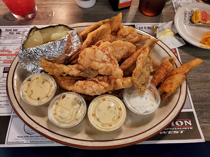 Lake perch so fresh and golden, they make French fries nervous about their status as everyone's favorite fried food.