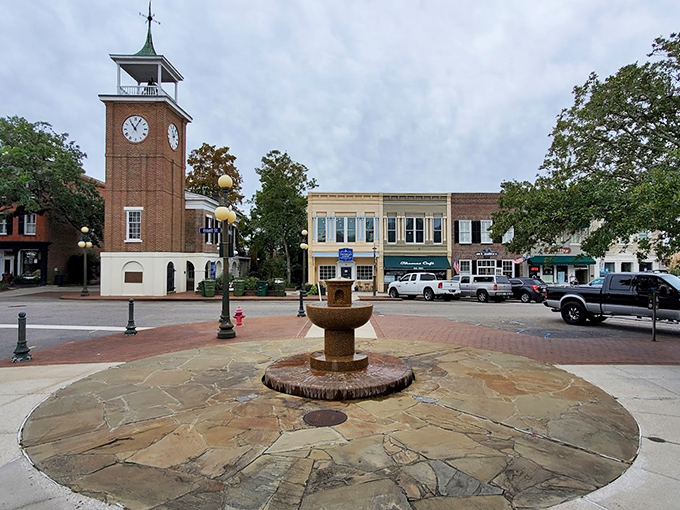 The town square fountain creates the perfect centerpiece for Georgetown's historic district, where locals have been gossiping and gathering since powdered wigs were in fashion.
