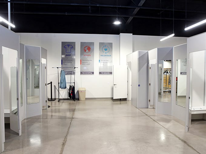 Spacious fitting rooms with full-length mirrors ensure you won't buy another "what was I thinking?" outfit, thrift store or not.