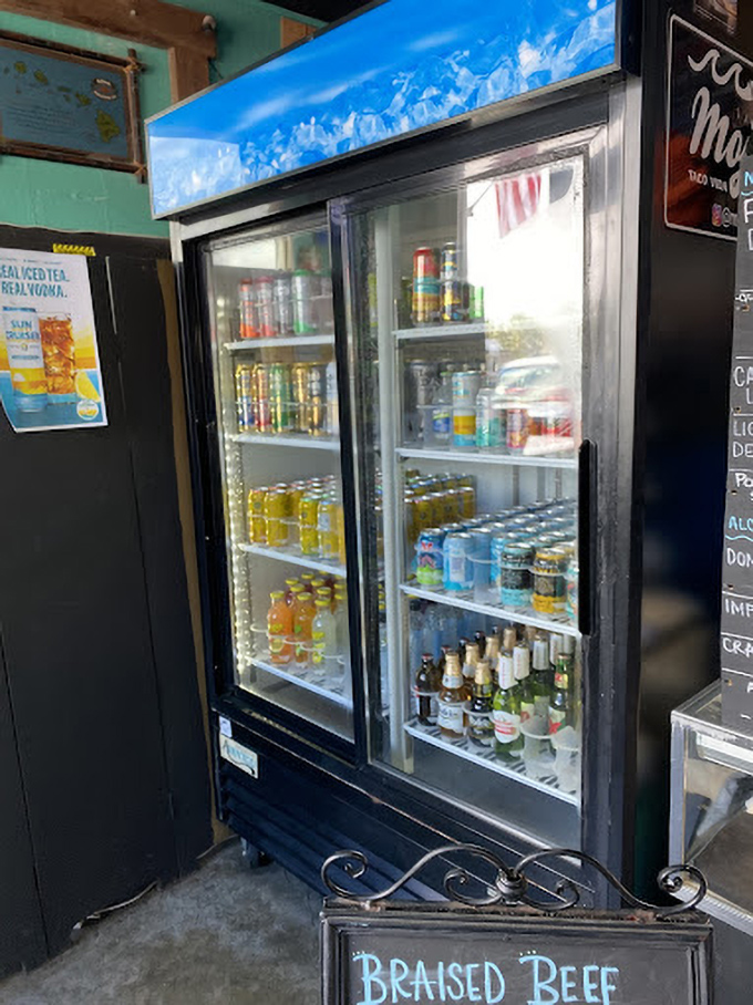 The drink cooler stands ready like a liquid reinforcement squad&mdash;because fighting taco thirst requires proper hydration.