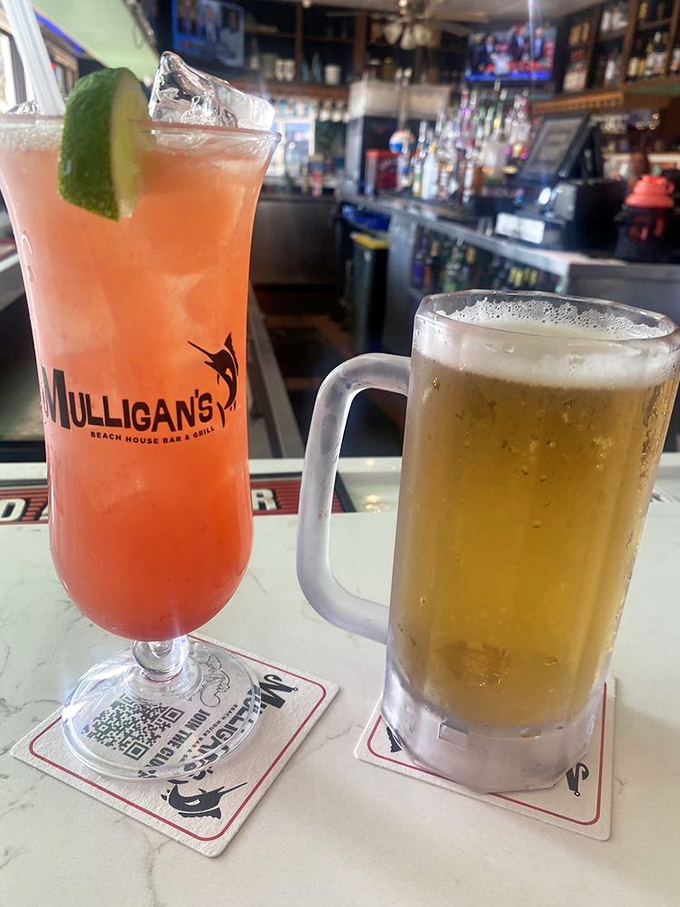 Tropical drinks that look like liquid sunshine decided to take a vacation in your glass.