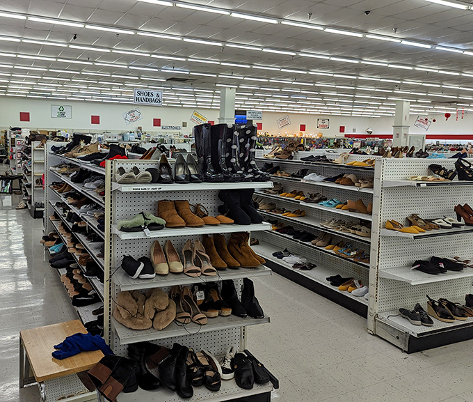 Shoe shopping becomes an archaeological dig through fashion history. Those leather loafers might have danced at weddings before finding their way here.