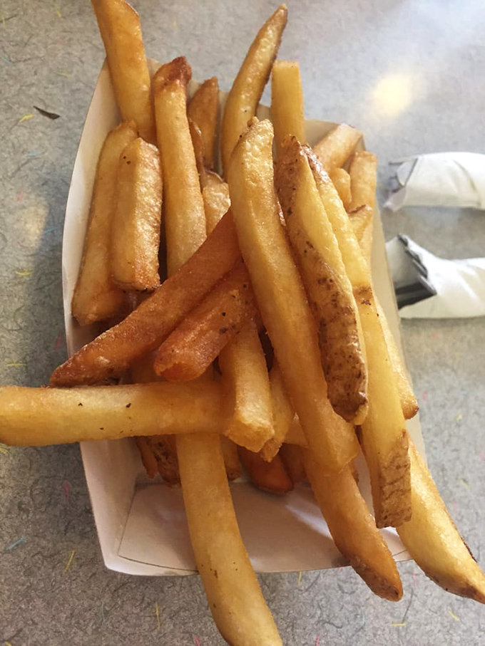 These aren't factory-frozen fries. They're hand-cut potatoes that actually taste like potatoes, with just the right amount of salt.