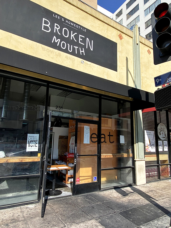 Simple signage, extraordinary food. The entrance may be modest, but what awaits inside is anything but—culinary treasures hiding behind unassuming glass.