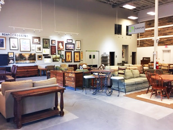 The furniture section could furnish an entire home with character-filled pieces that whisper stories of dinners, conversations, and lazy Sundays past.