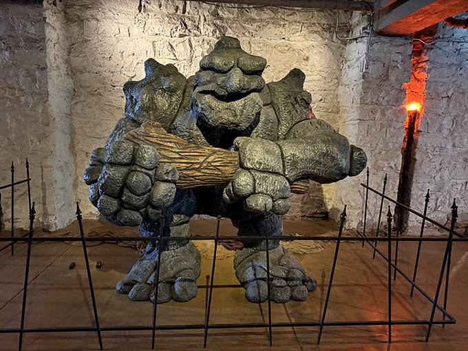 Part troll, part golem, this basement creature looks ready to lumber to life during one of the castle's famous ghost tours.