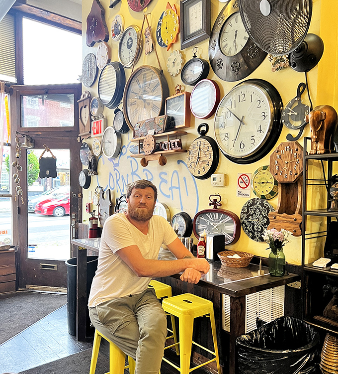 Even the customers can't help but smile when surrounded by this much authentic comfort food goodness.