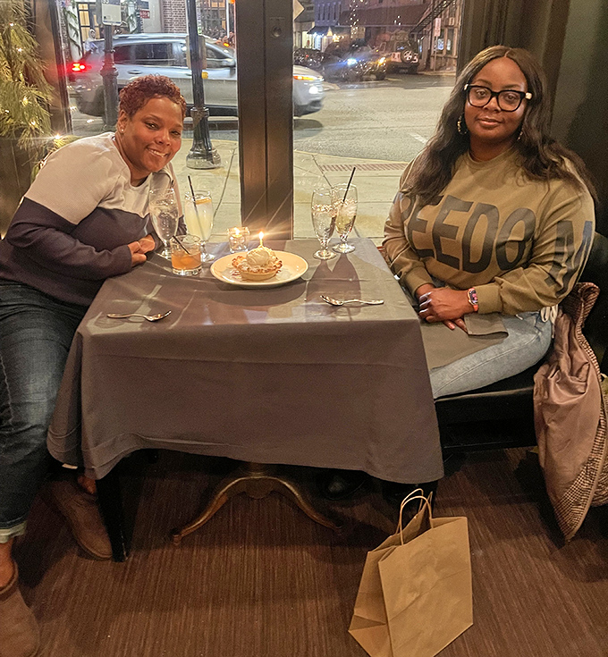 The window seats at Bridget's offer the perfect vantage point for both people-watching on Butler Avenue and savoring life's special moments.