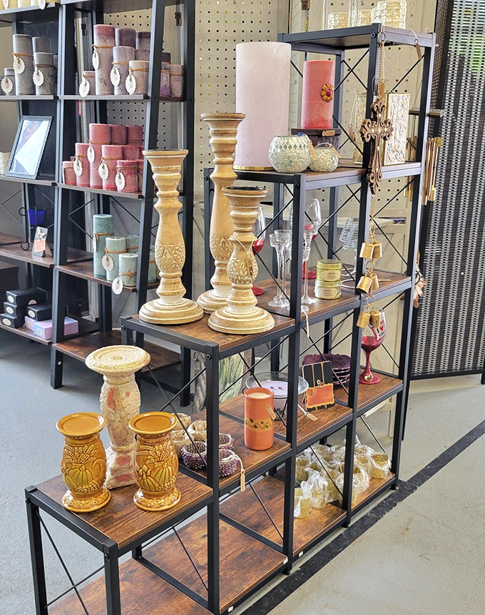 Home decor treasures arranged with care – those golden candlesticks could be the statement piece your mantel's been missing.